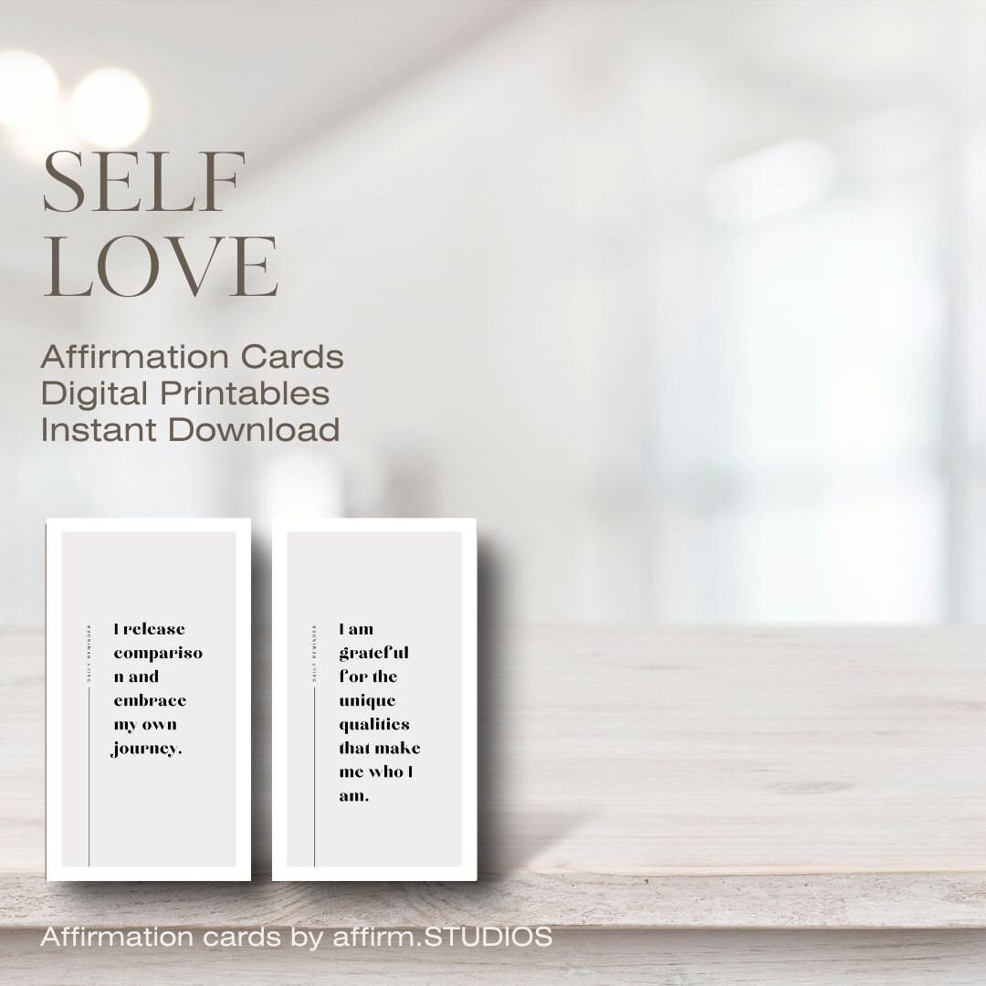 30 Empowering Self-love Affirmation Cards - Digital Instant Download ...