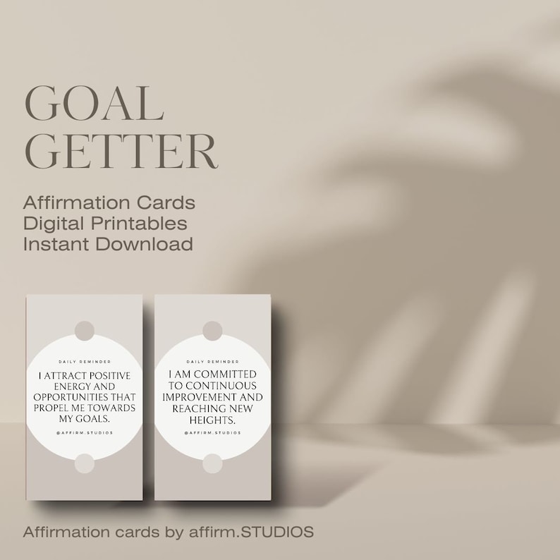 Affirmation Cards Goal Getter - 30 Motivational Messages for Success ...