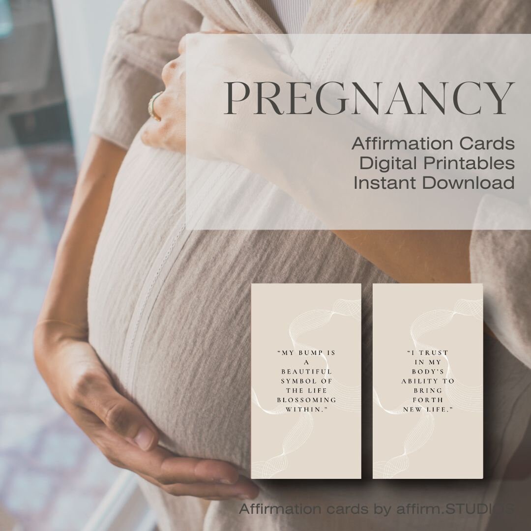 Affirmation Cards - 30 Printable Pregnancy Deck | Positive Thoughts ...