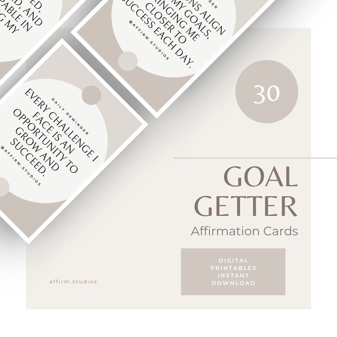 Affirmation Cards Goal Getter - 30 Motivational Messages for Success ...