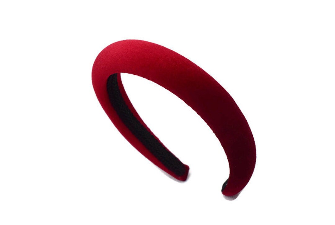 Red 2cm Plain Headband | Bright Padded Velvet Hairband | Beautiful Hair ...
