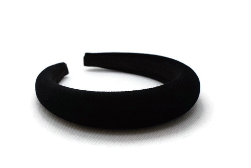 Black 2cm Plain Headband | Classic Padded Velvet Hairband | Beautiful ...