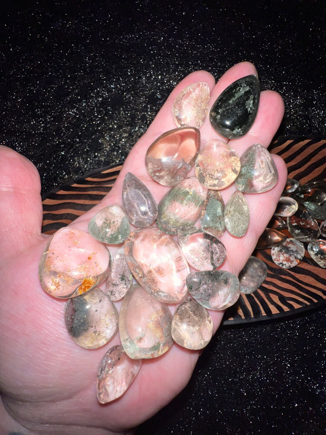 Polished (teardrop Shaped) Shaman Quartz (lodolite Quartz) - Etsy