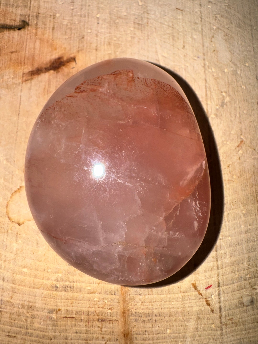 Hematoid Quartz fire Quartz Palmstone - Etsy