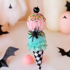 Faux Halloween Ice Cream Cone, Halloween Ice Cream Cone, Two Scoop Ice ...