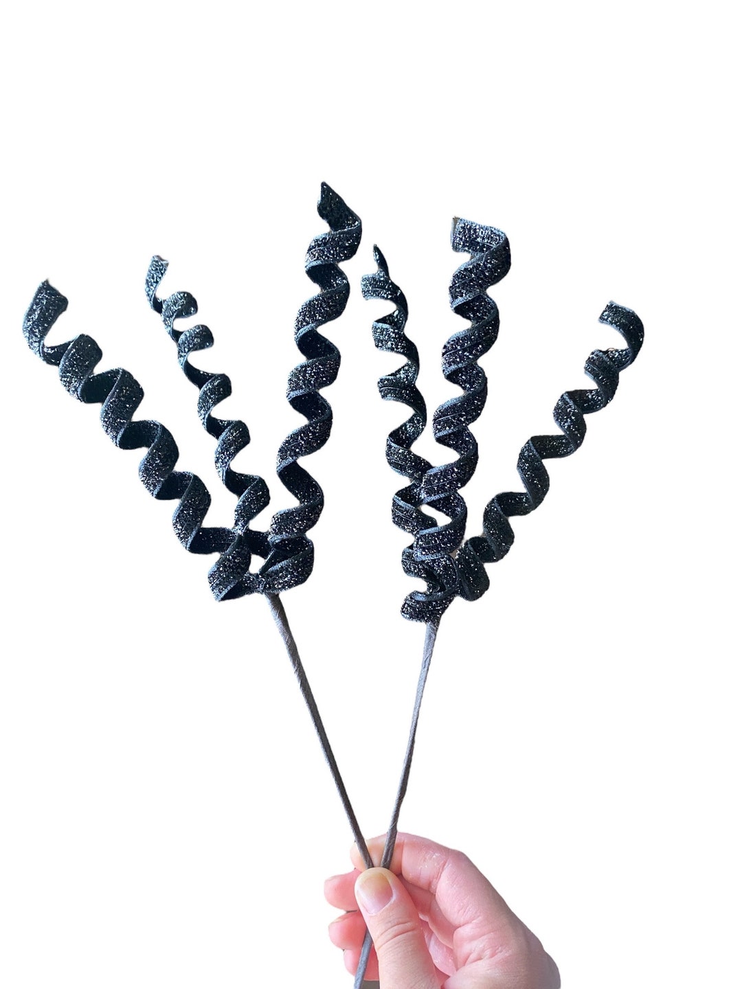 Black Spiral Picks, Black Curly Sprays, Wreath Attachments, Black ...