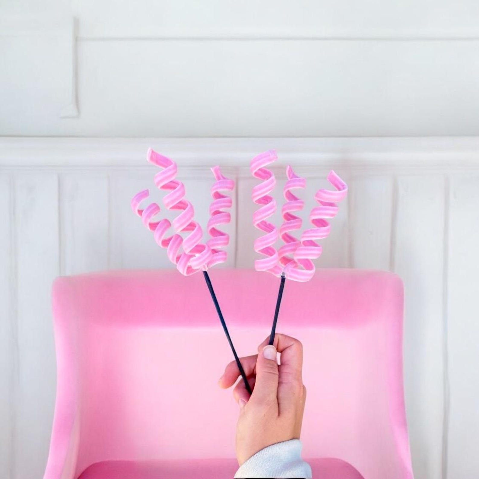 Pink Curly Picks, Pink Velvet Pick, Pink Wreath Picks, Wreath ...