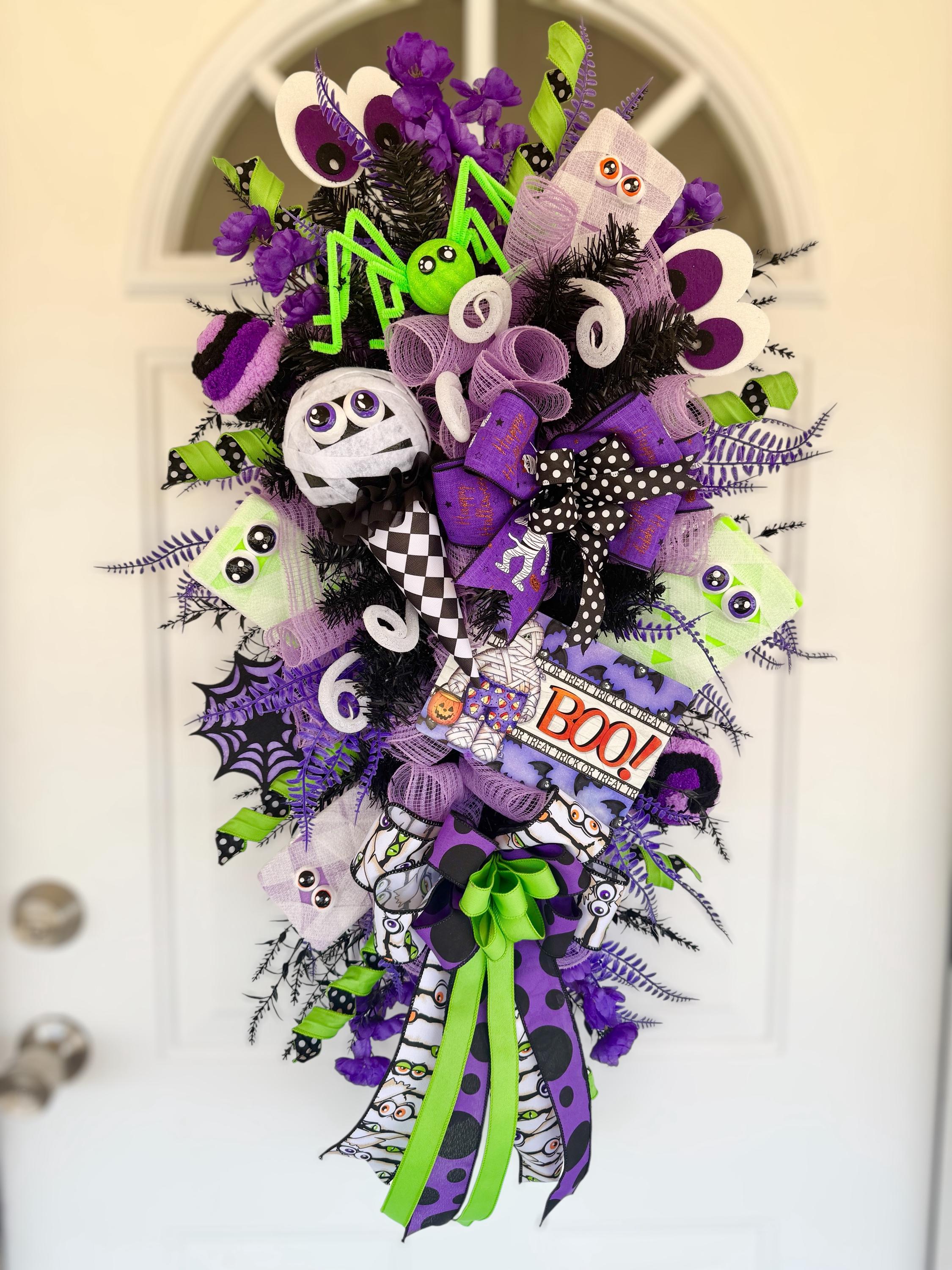 Mummy Wreath, Mummy Swag Wreath, Mummy Decor, Halloween Swag Wreath ...