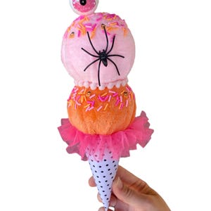 Faux Halloween Ice Cream Cone, Halloween Ice Cream Cone, Two Scoop Ice ...