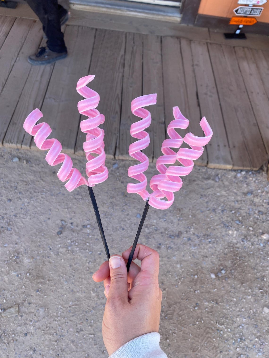 Pink Curly Picks, Pink Velvet Pick, Pink Wreath Picks, Wreath ...