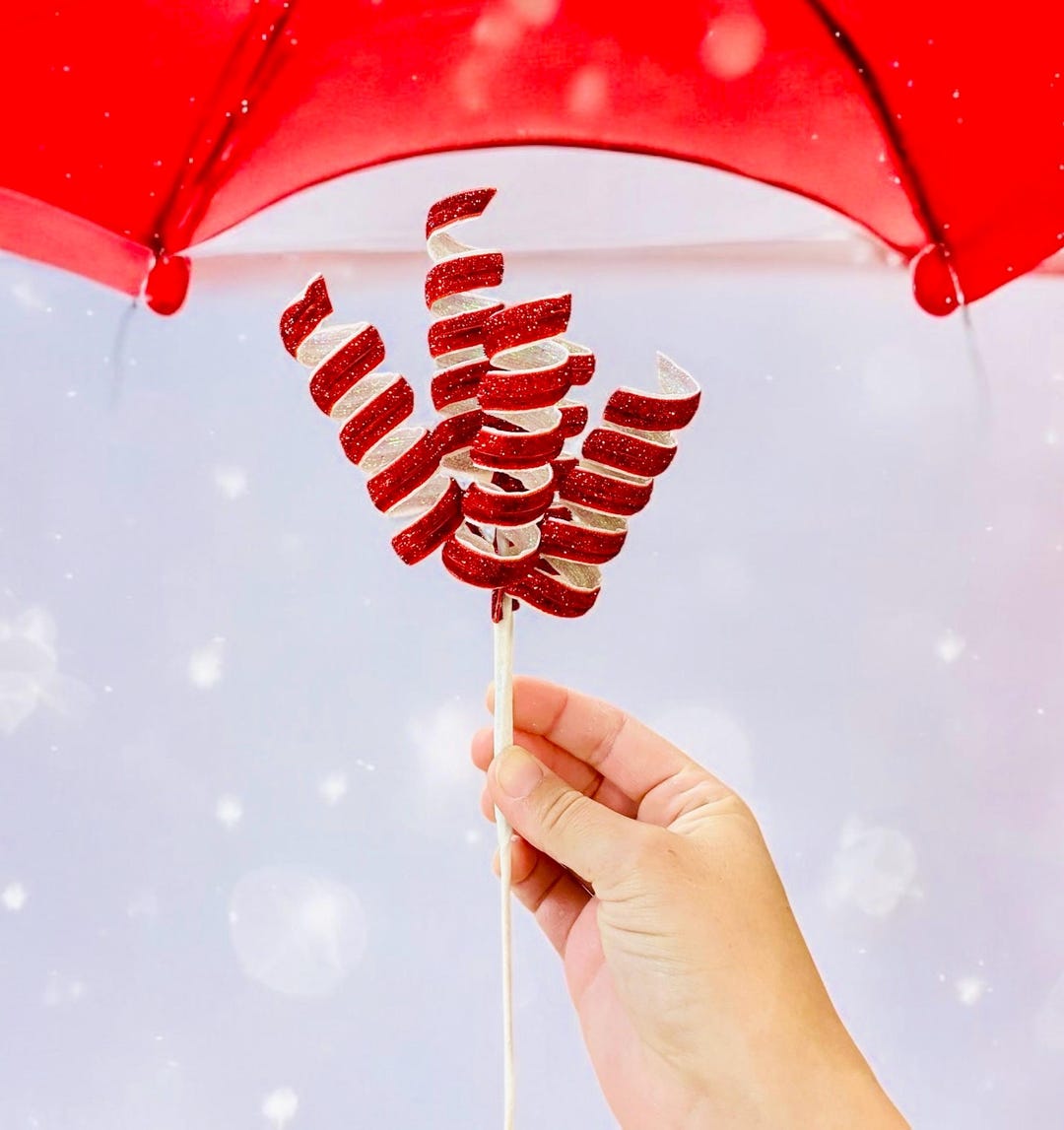 Peppermint Picks, Red Wreath Picks, Red Curly Picks, Glitter Picks ...