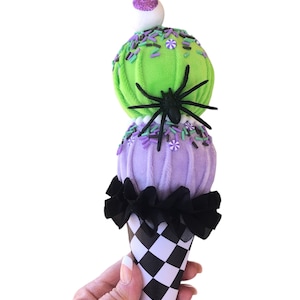 Faux Halloween Ice Cream Cone, Halloween Ice Cream Cone, Two Scoop Ice ...