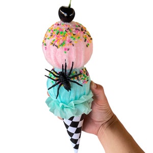 Faux Halloween Ice Cream Cone, Halloween Ice Cream Cone, Two Scoop Ice ...