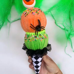 Faux Halloween Ice Cream Cone, Halloween Ice Cream Cone, Two Scoop Ice ...