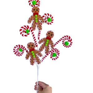 Gingerbread Man Spray, Gingerbread Man Picks, Christmas Sprays ...