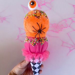 Faux Halloween Ice Cream Cone, Halloween Ice Cream Cone, Two Scoop Ice ...