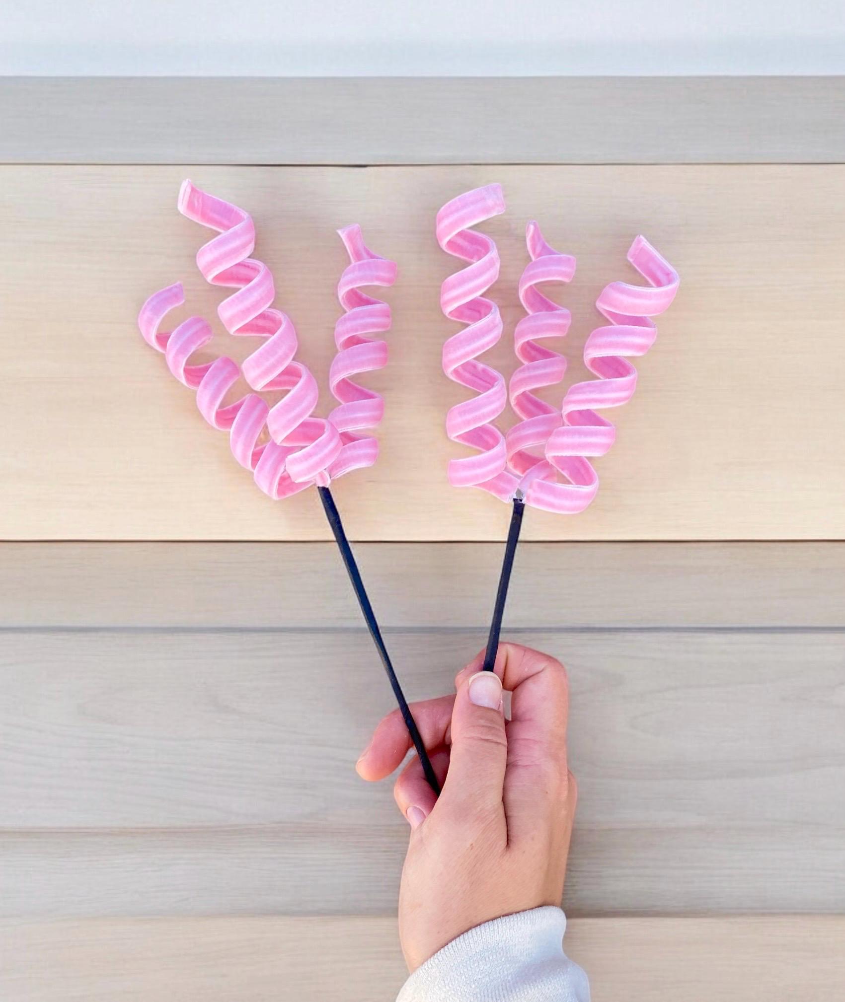 Pink Curly Picks, Pink Velvet Pick, Pink Wreath Picks, Wreath ...