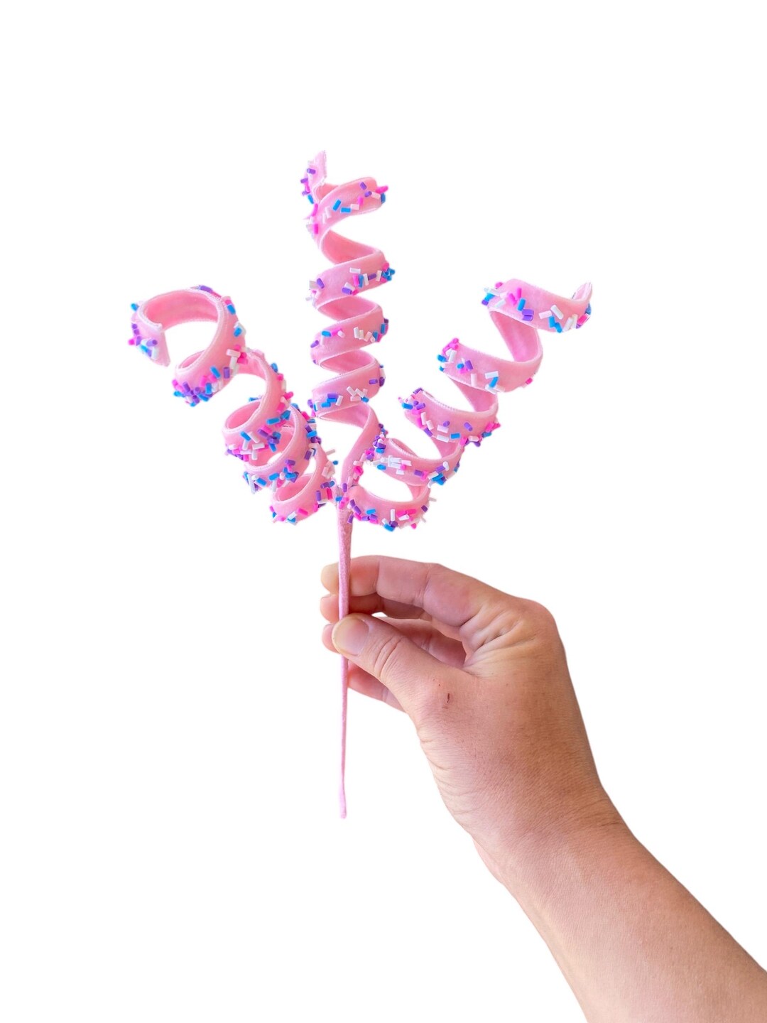 Pink Curly Picks, Pink Velvet Picks, Pink Wreath Picks, Curly Picks ...