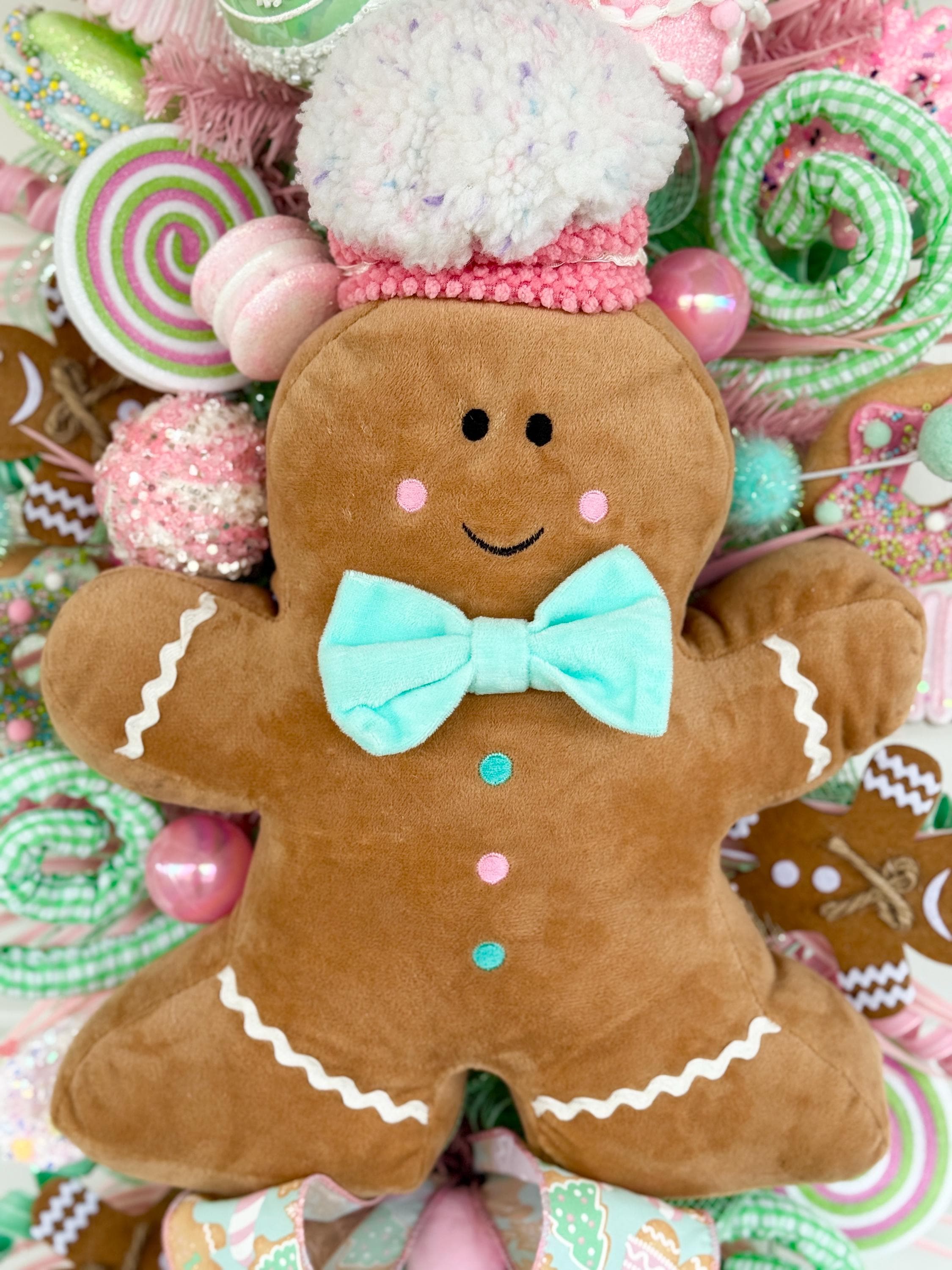 Pink Gingerbread Wreath, Pastel Gingerbread Wreath, Pink Gingerbread ...