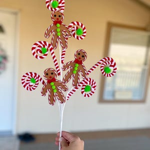 Gingerbread Man Spray, Gingerbread Man Picks, Christmas Sprays ...