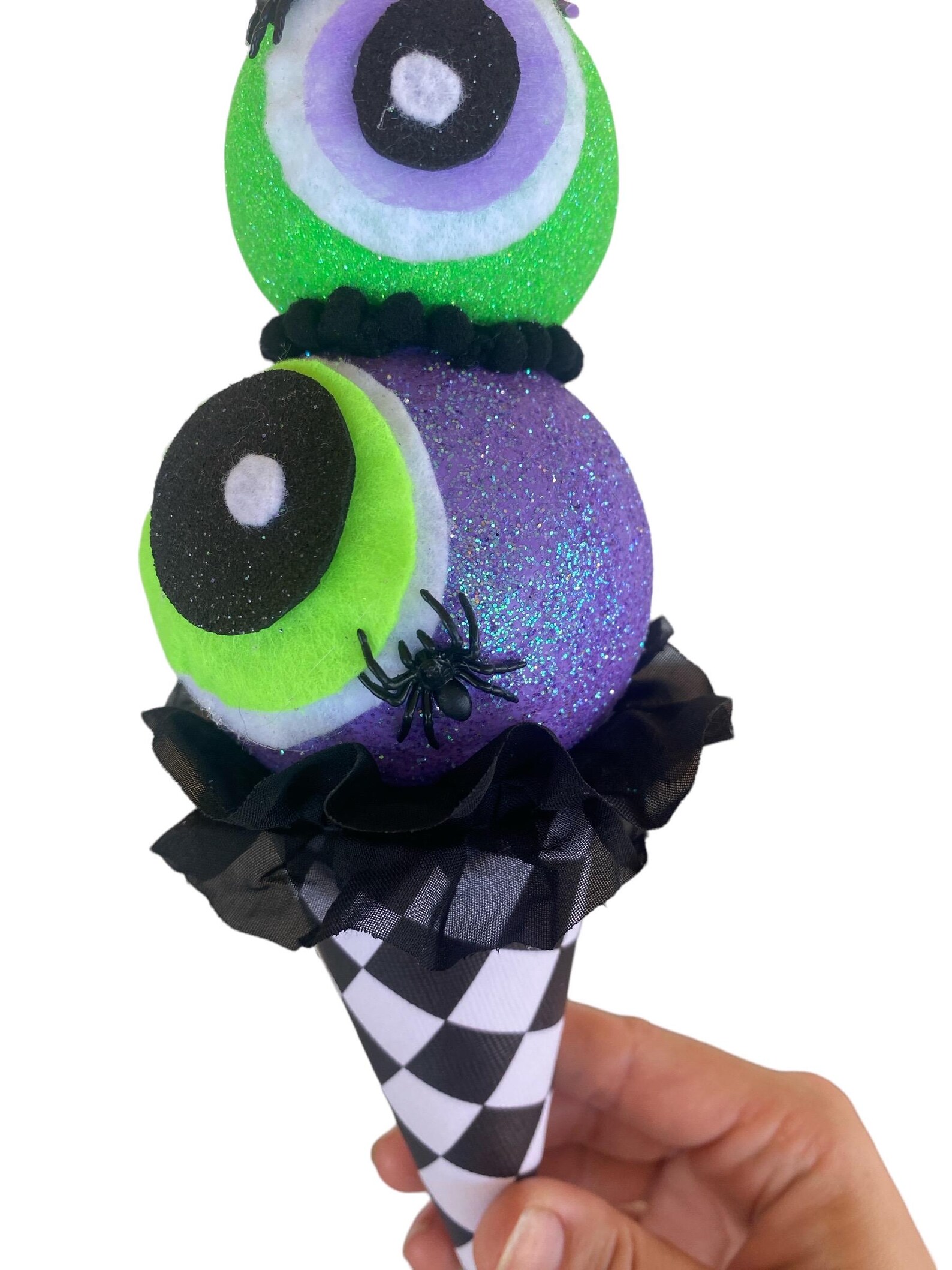Faux Halloween Ice Cream Cone, Halloween Ice Cream Cone, Eye Scream ...