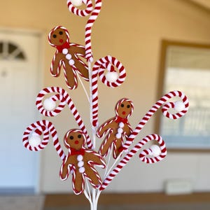 Gingerbread Man Spray, Gingerbread Man Picks, Christmas Sprays ...