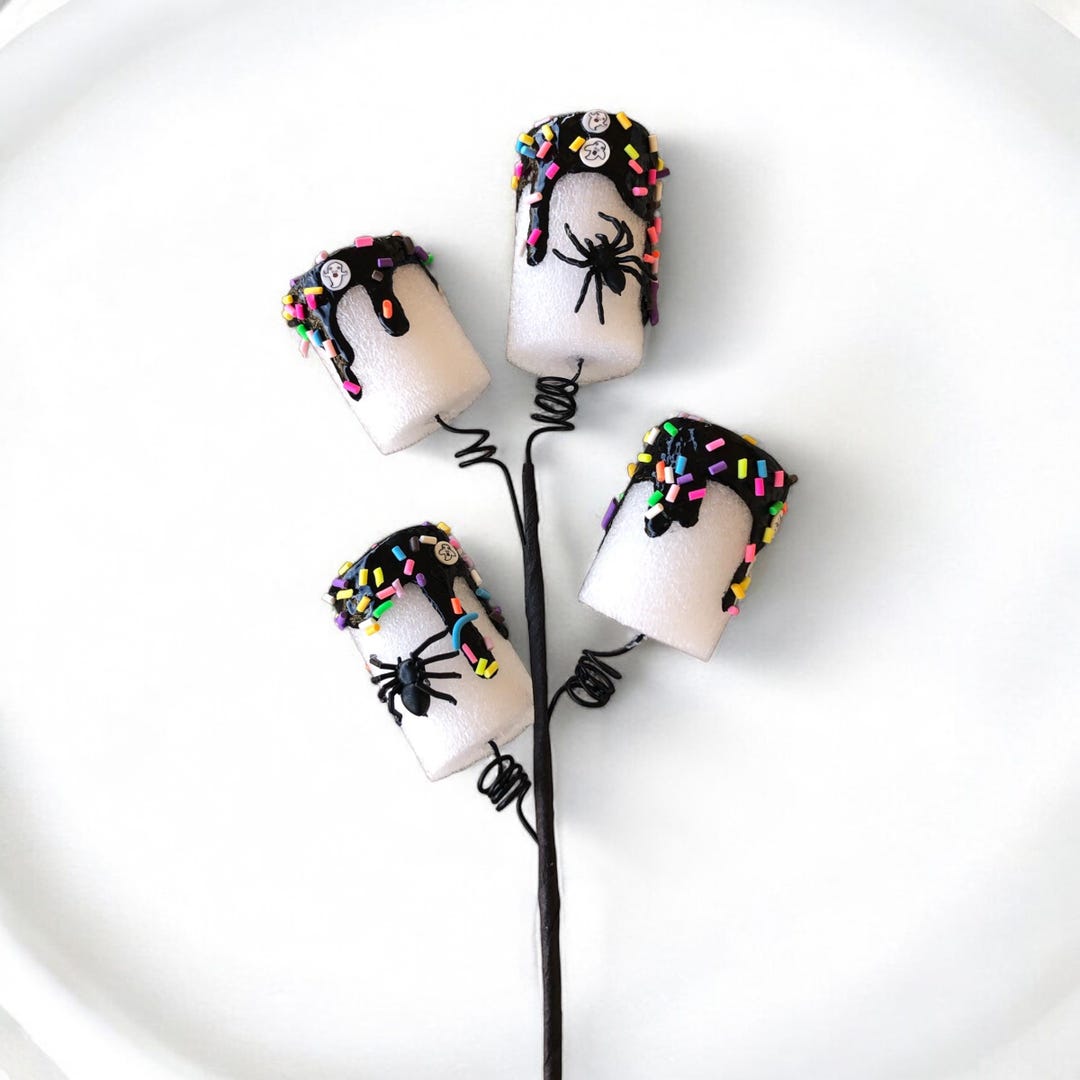 Marshmallow Picks, Halloween Picks, Faux Marshmallows, Fake Halloween ...