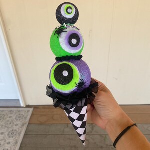 Faux Halloween Ice Cream Cone, Halloween Ice Cream Cone, Eye Scream ...
