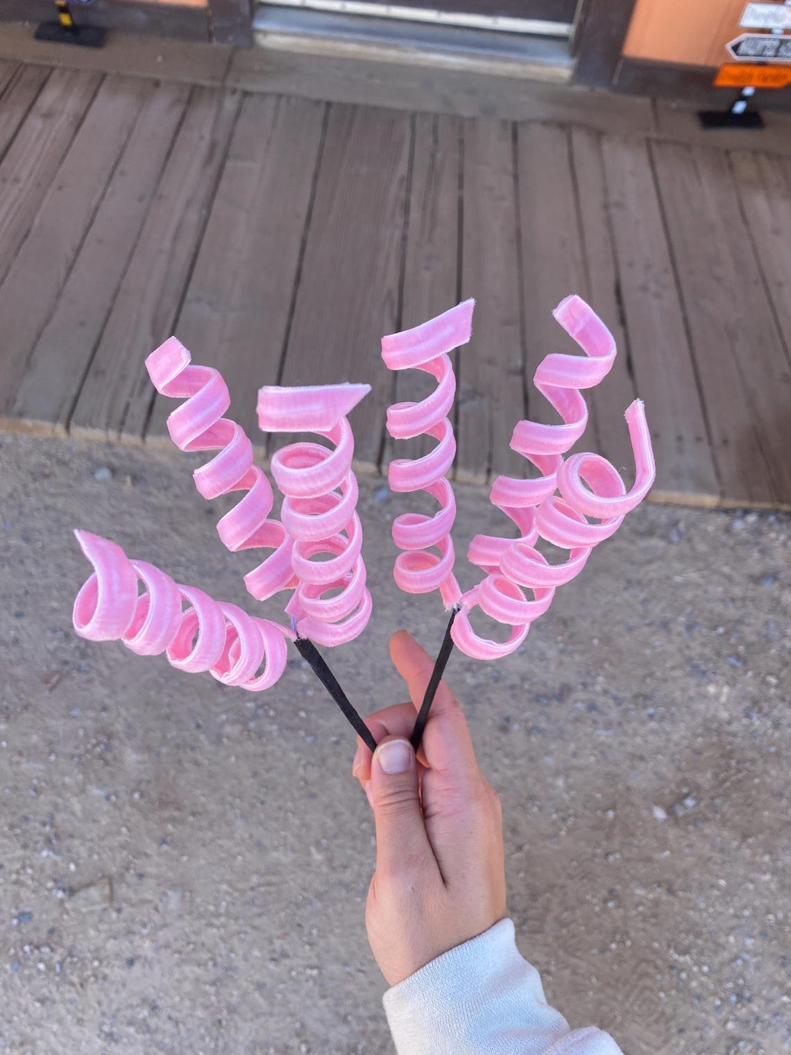 Pink Curly Picks, Pink Velvet Pick, Pink Wreath Picks, Wreath ...