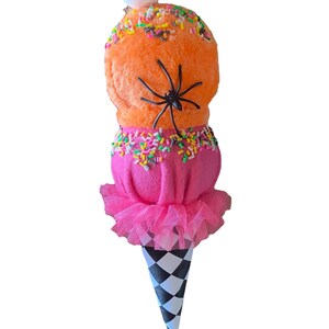 Faux Halloween Ice Cream Cone, Halloween Ice Cream Cone, Two Scoop Ice ...