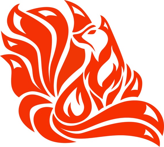 Sitting Nine Tail Fox Inspired Decal - Etsy