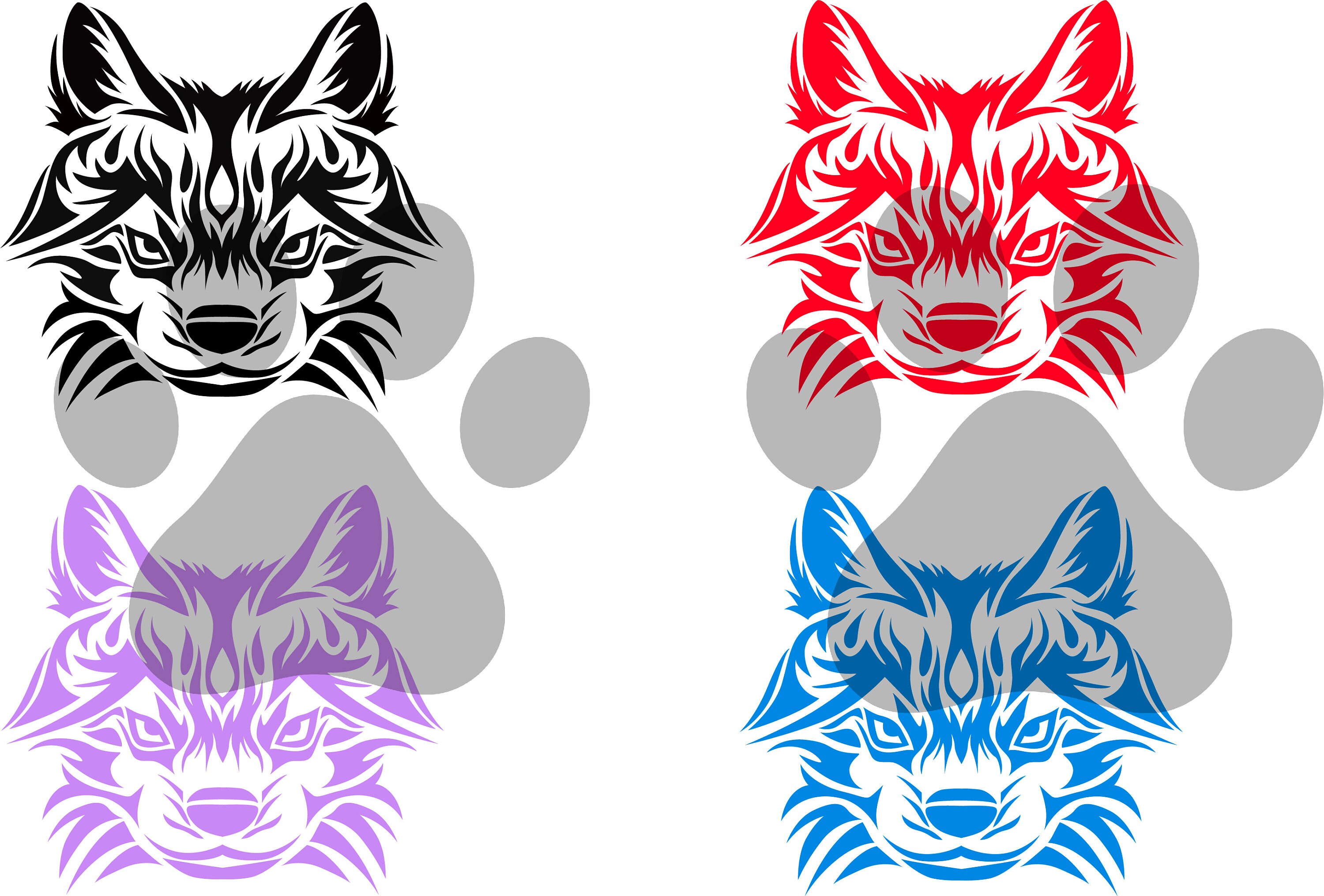 Tribal Wolf Face Decal - Etsy