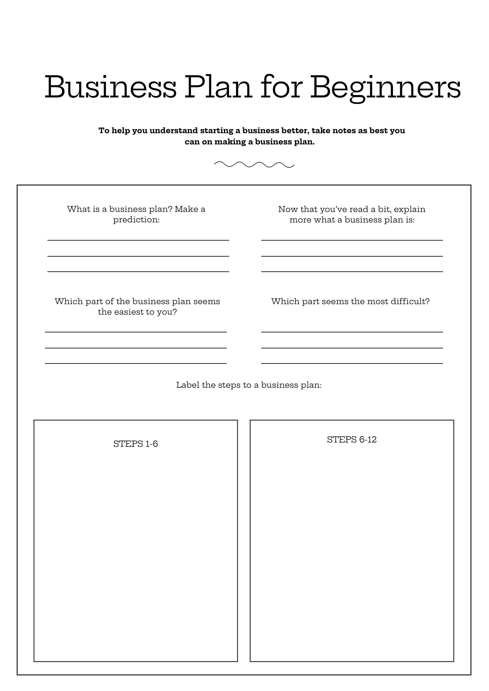 Business Plan for Beginners Activity - Etsy