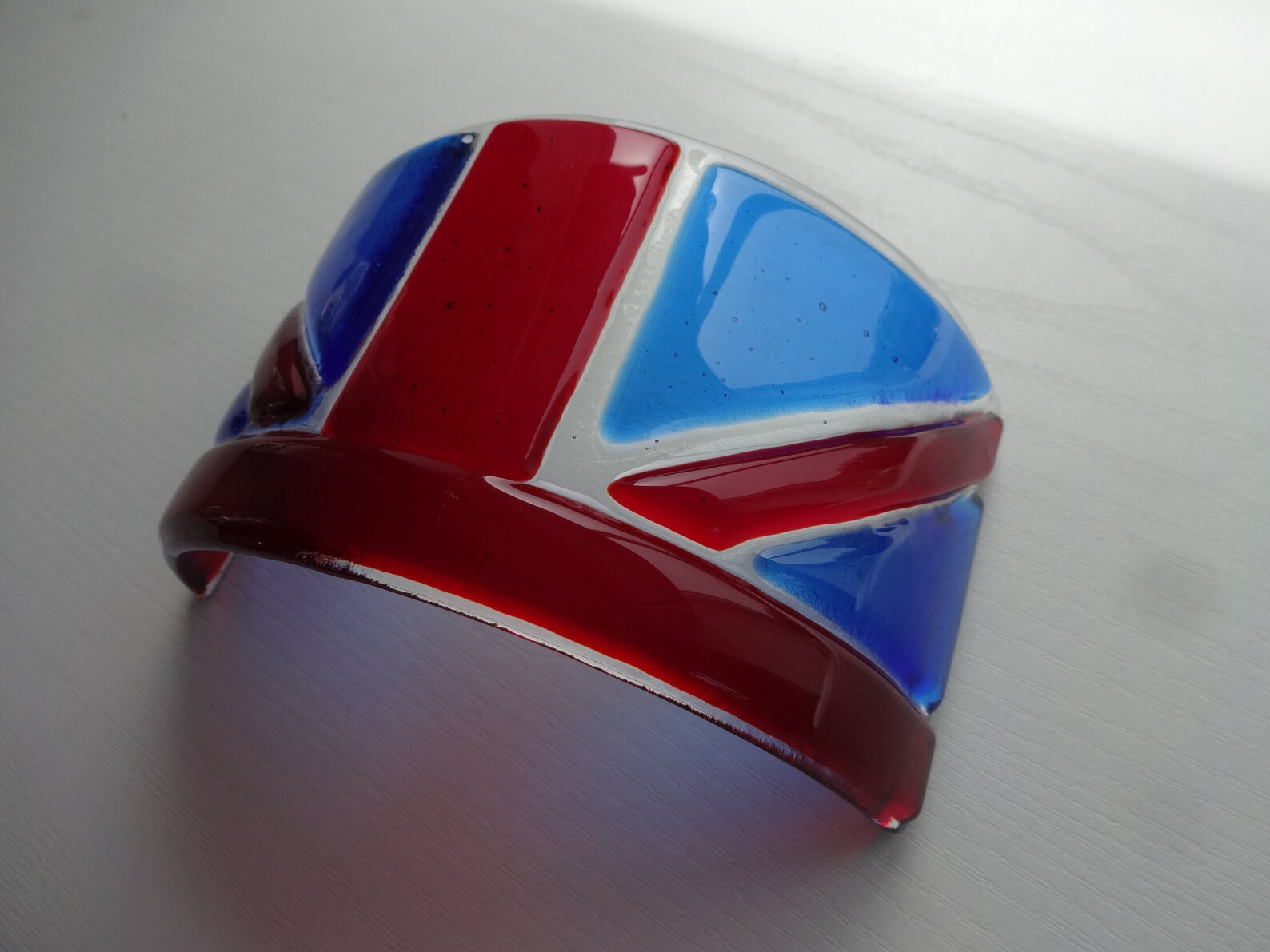 Fused Glass Union Jack Flag Stand Suncatcher Red and Blue - Etsy