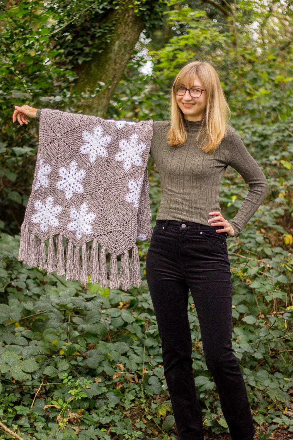 Stellar Snowflake Scarf - Crochet Pattern, Crochet Scarf, Crochet Shawl ...