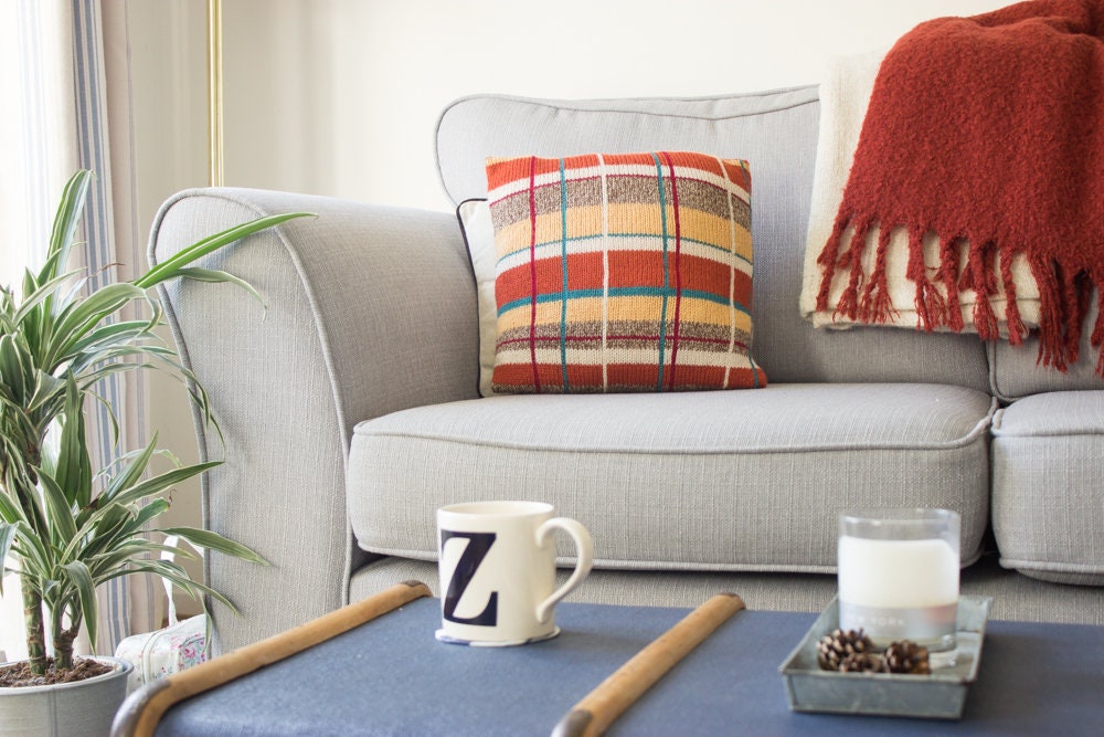 Pheasant Tartan Cushion - Knitting Pattern, Beginner Knitting Pattern ...