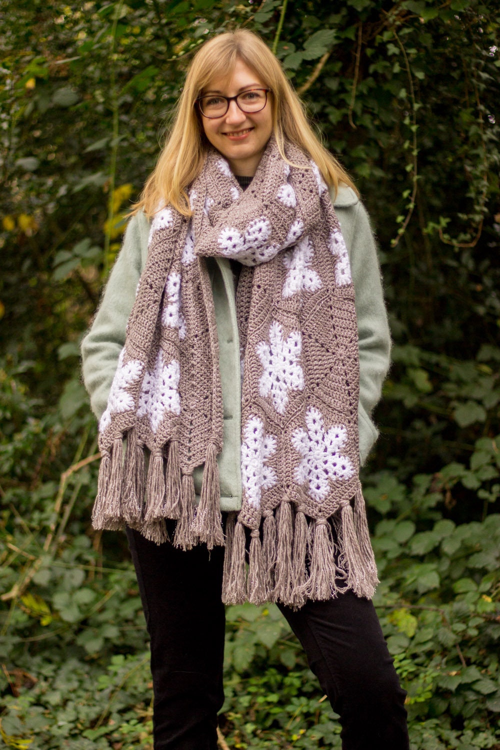 Stellar Snowflake Scarf - Crochet Pattern, Crochet Scarf, Crochet Shawl ...