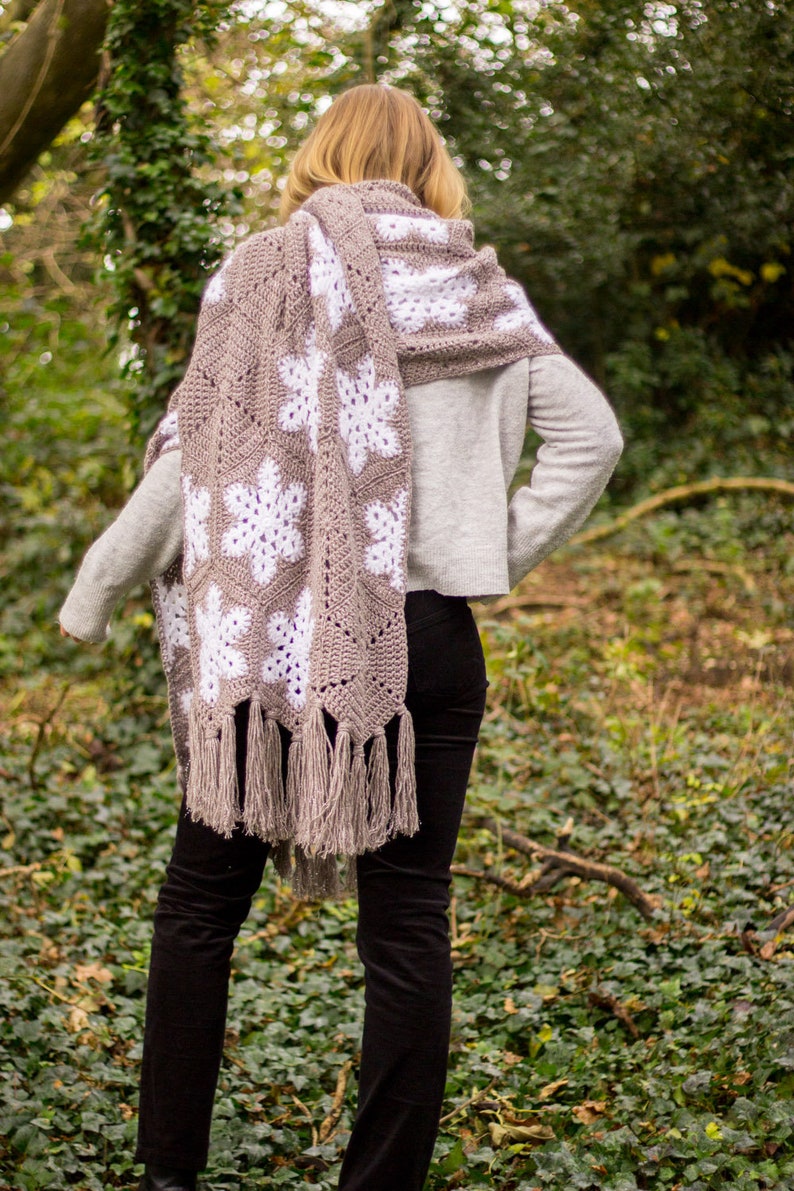 Stellar Snowflake Scarf - Crochet Pattern, Crochet Scarf, Crochet Shawl ...