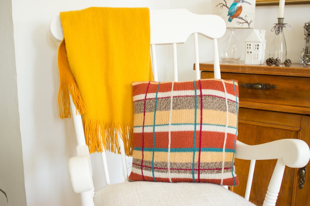 Pheasant Tartan Cushion - Knitting Pattern, Beginner Knitting Pattern ...