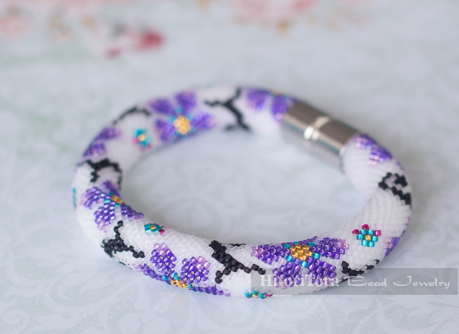 PDF Pattern for Beaded Crochet Bracelet - Seed Bead Rope Pattern ...