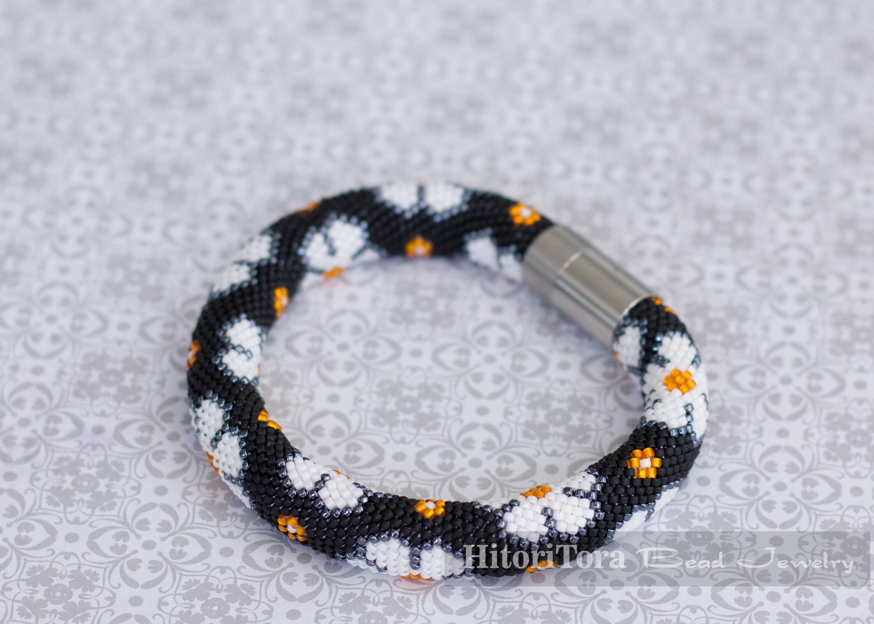 PDF Pattern for Beaded Crochet Bracelet - Seed Bead Rope Pattern ...