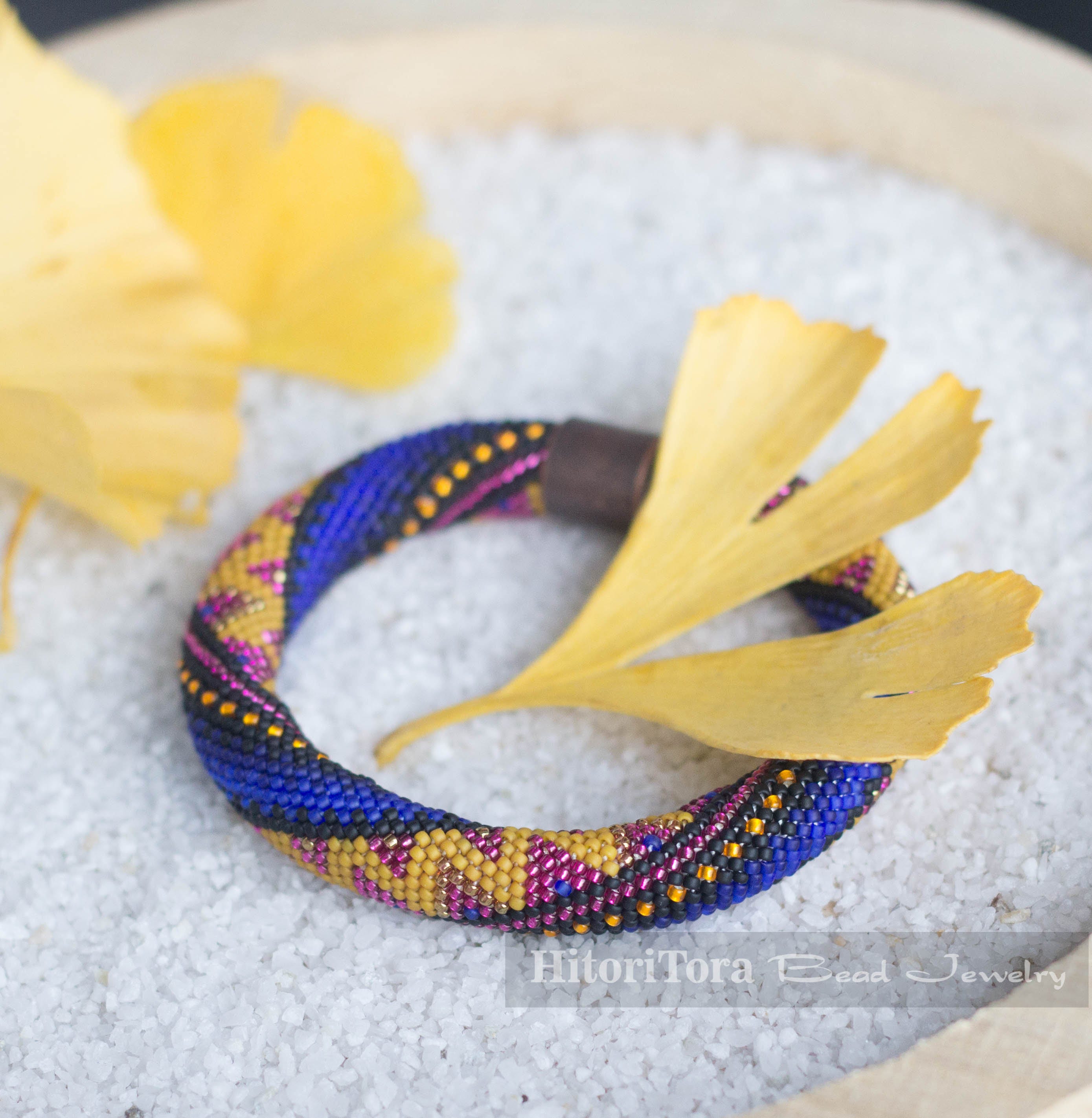 PDF Pattern for Beaded Crochet Bracelet - Seed Bead Pattern - Colorful ...