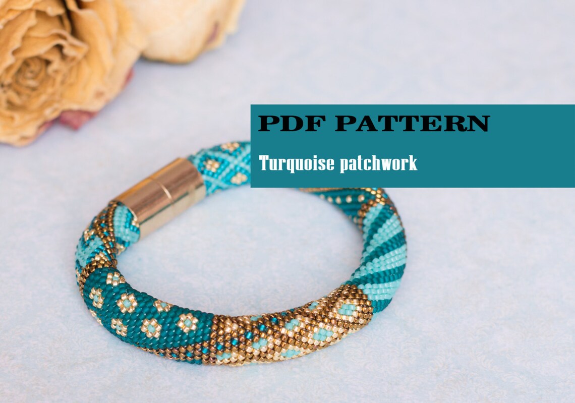 PDF Pattern for Crochet Bracelet Seed Bead Crochet Rope Jewelry ...