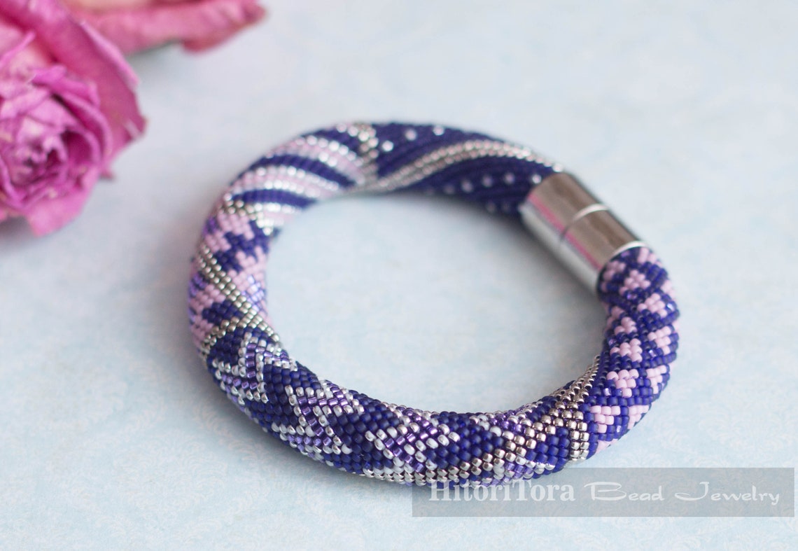 PDF Pattern for Crochet Bracelet Seed Bead Crochet Rope - Etsy