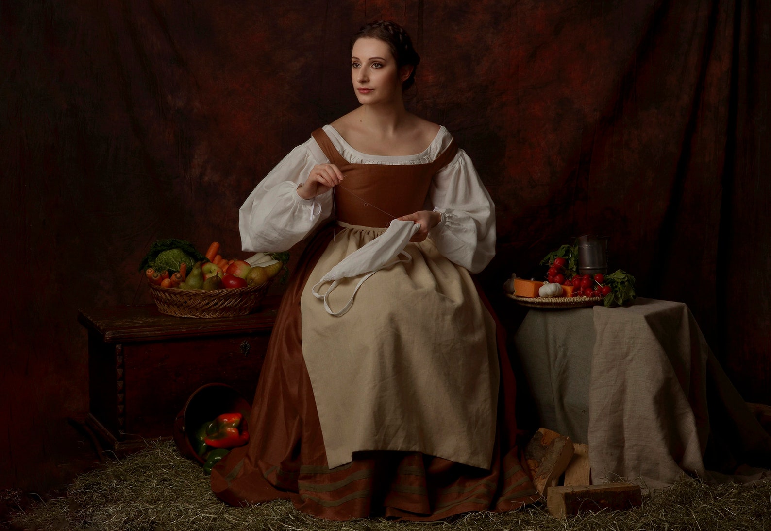Early 1600 Italian Peasant Attire/ Early 17th Century Bespoke Gown ...