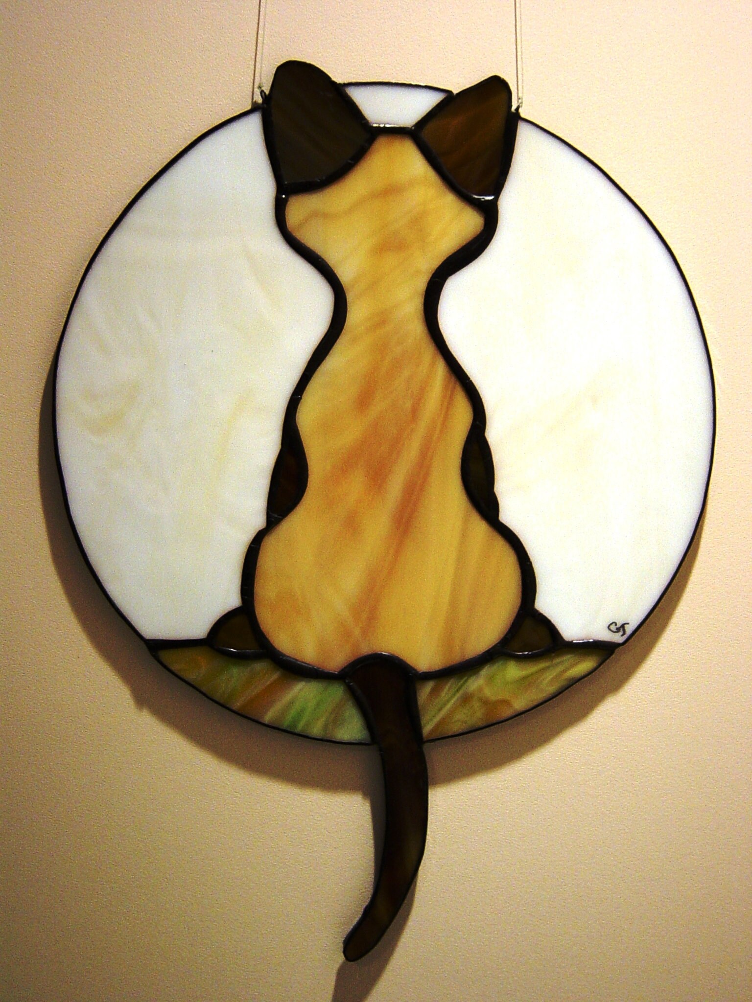 Stained Glass Black Cat - Etsy