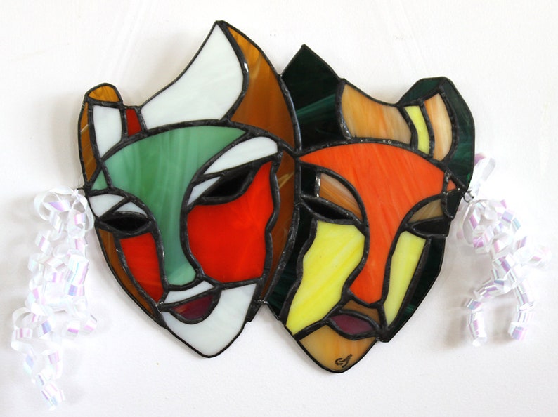 Stained Glass Theater Mask - Etsy