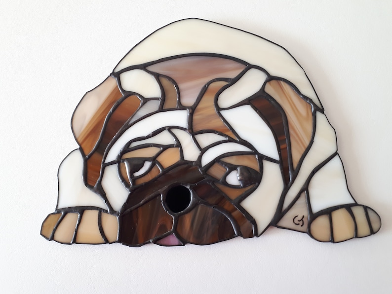 Stained Glass Pug Sun Catcher - Etsy