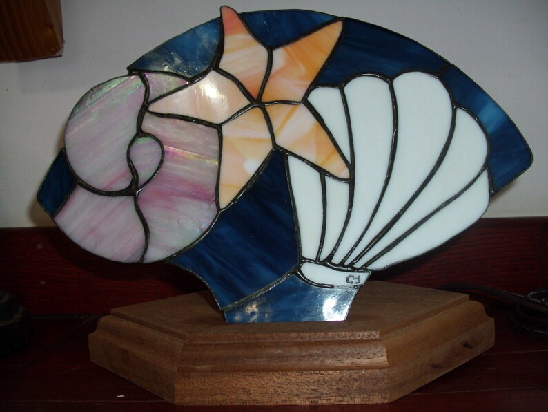 Stained Glass Fan Lamp Shells - Etsy