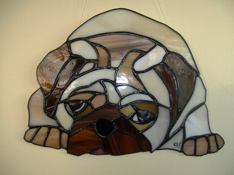 Stained Glass Pug Sun Catcher - Etsy
